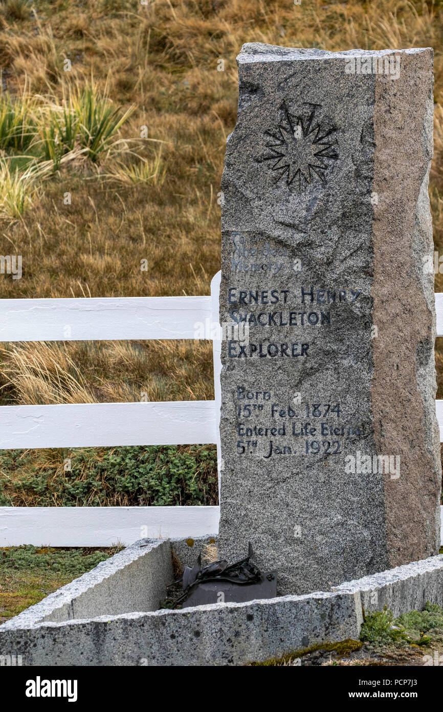 Grave of Ernest Shackleton in South Georgia Stock Photo - Alamy