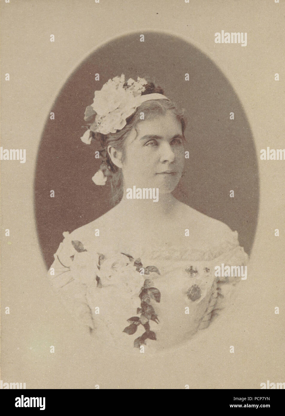 Portrait of the Singer Yelizaveta Lavrovskaya (1845-1919), 1890s Stock ...