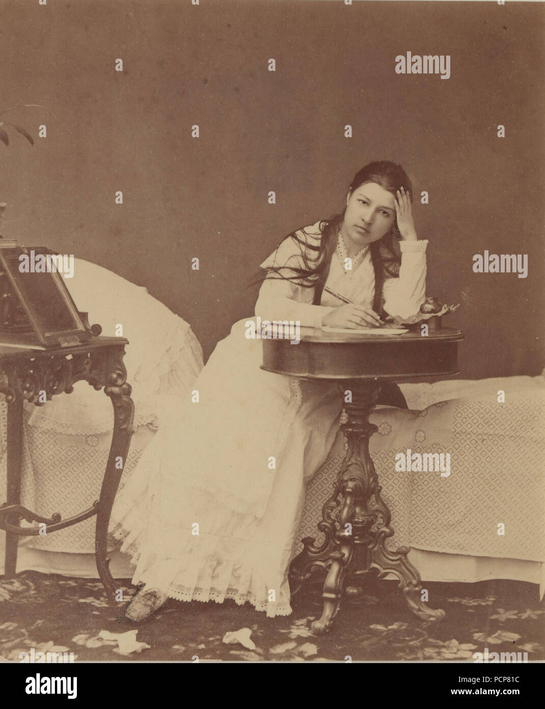 Portrait of the opera singer Maria Klimentova-Muromtseva (1857-1946) as ...