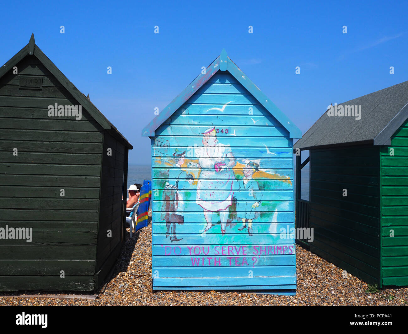 Painted Beach Huts in Whitstable Stock Photo - Alamy