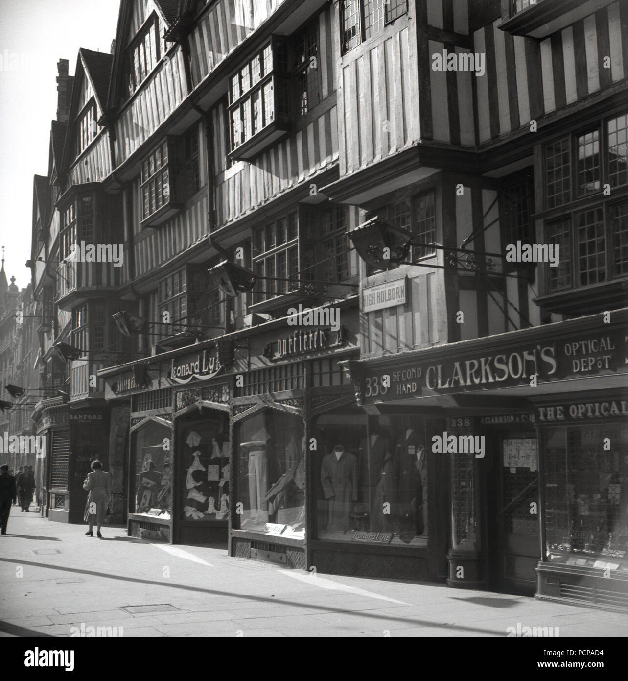 1960s, ancient overhanging timber-framed Tudor building and store ...
