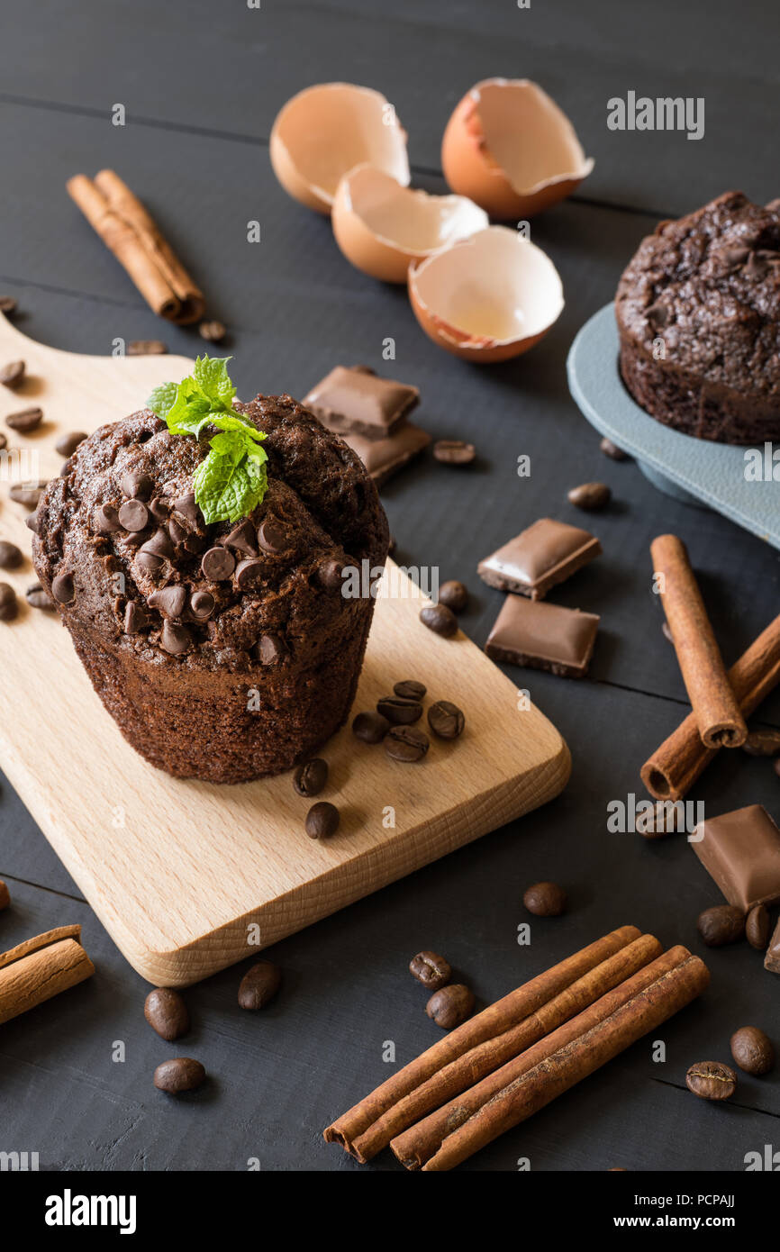 homemade chocolate muffin Stock Photo - Alamy