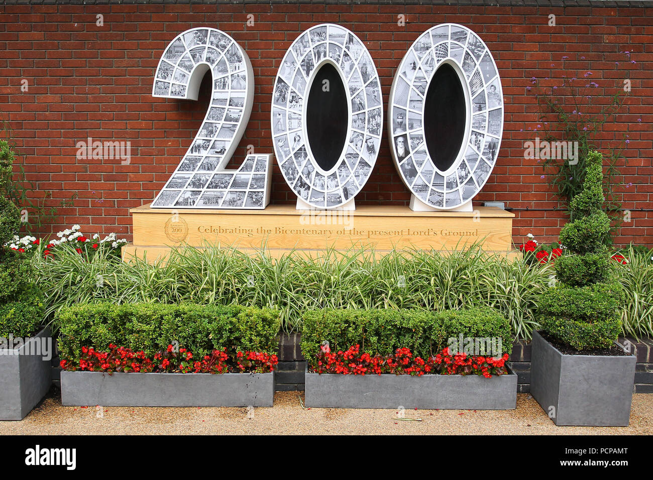200 sign celebrating the Bicentenary of Lord's ahead of Middlesex vs ...