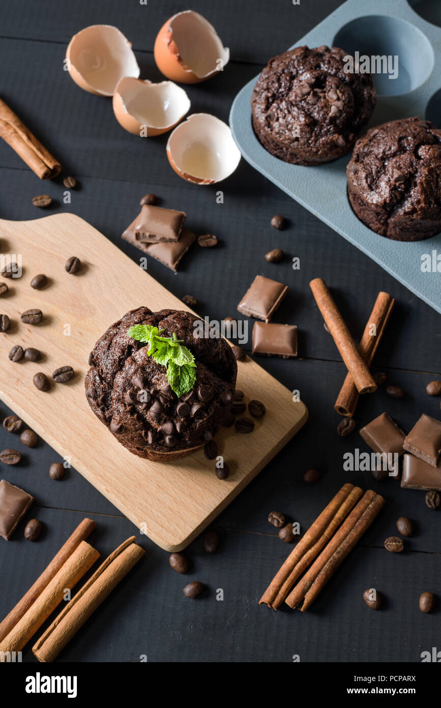 homemade chocolate muffin Stock Photo - Alamy