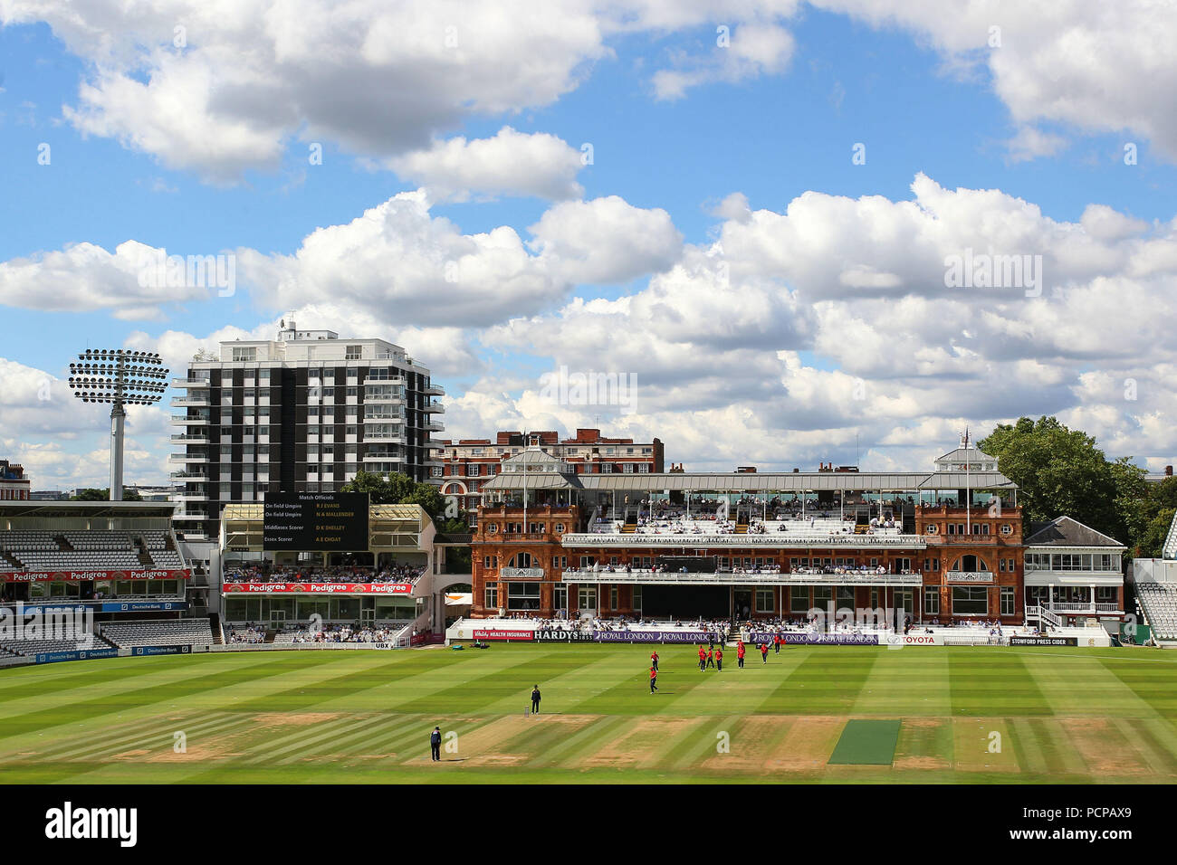 General view of the ground as the teams take to the field during ...