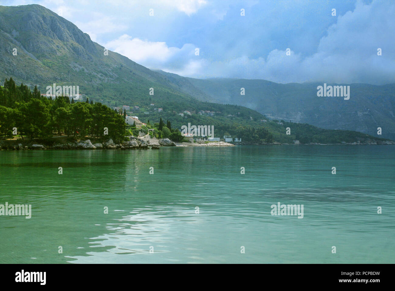 Adriatic coast in the Dalmatian part of Croatia, with mountains and ...