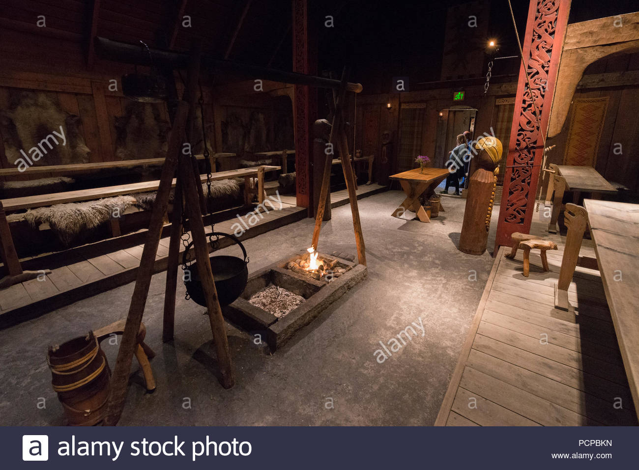 Viking Longhouse Interior Stock Photos & Viking Longhouse Interior ...