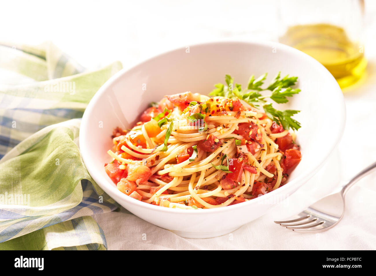 Tomato & Parsley Pasta Stock Photo - Alamy