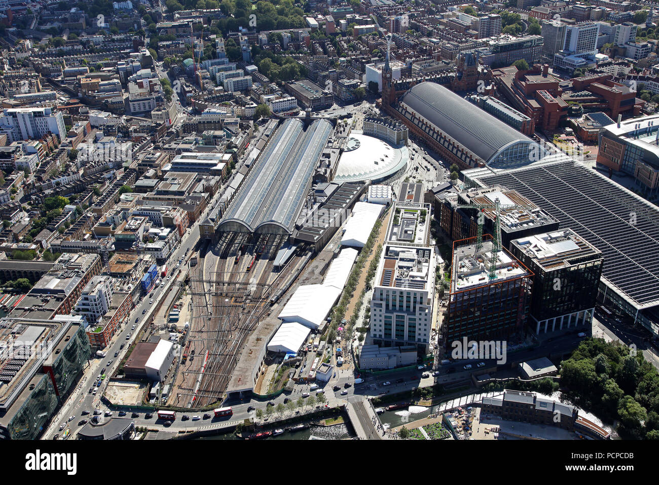 London Kings Cross Railway station from the air 8.9.16 Stock Photo - Alamy