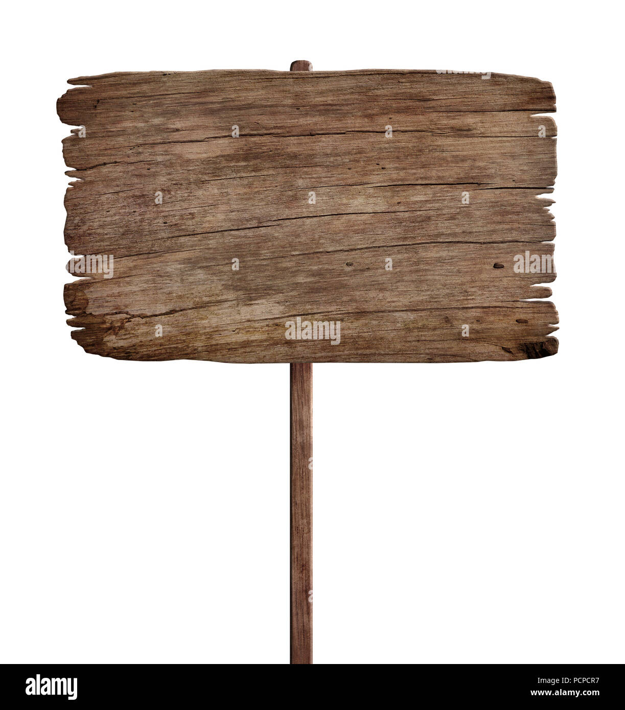 old weathered wood sign isolated on white background 5 Stock Photo - Alamy