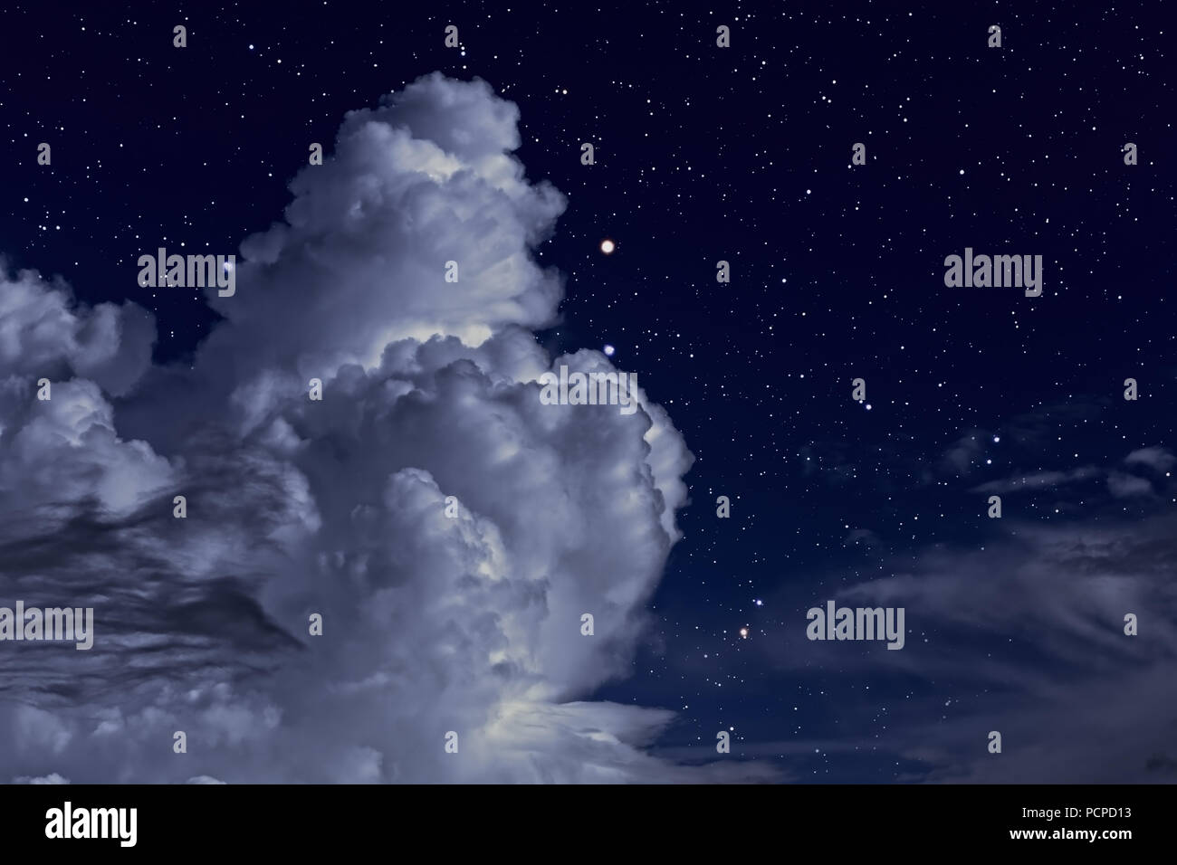 Starry night sky with some strong clouds Stock Photo - Alamy