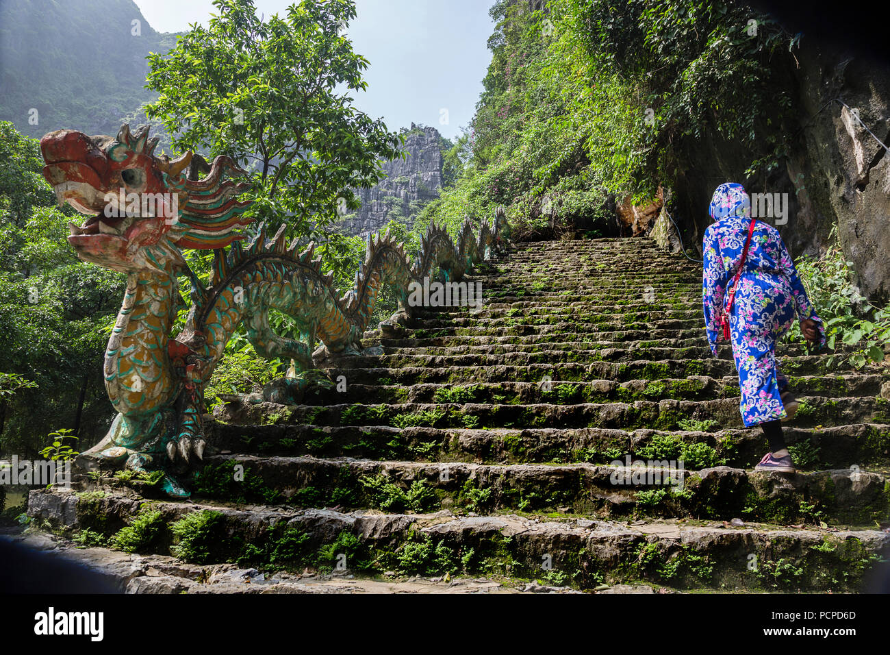 Steep stone steps temple in hi-res stock photography and images - Alamy