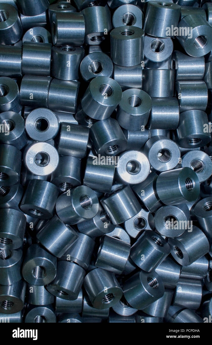 Industrial round threaded steel bolt unit part Stock Photo - Alamy