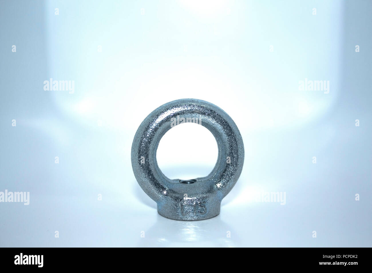 Single isolated industrial galvanized eye bolt Stock Photo - Alamy