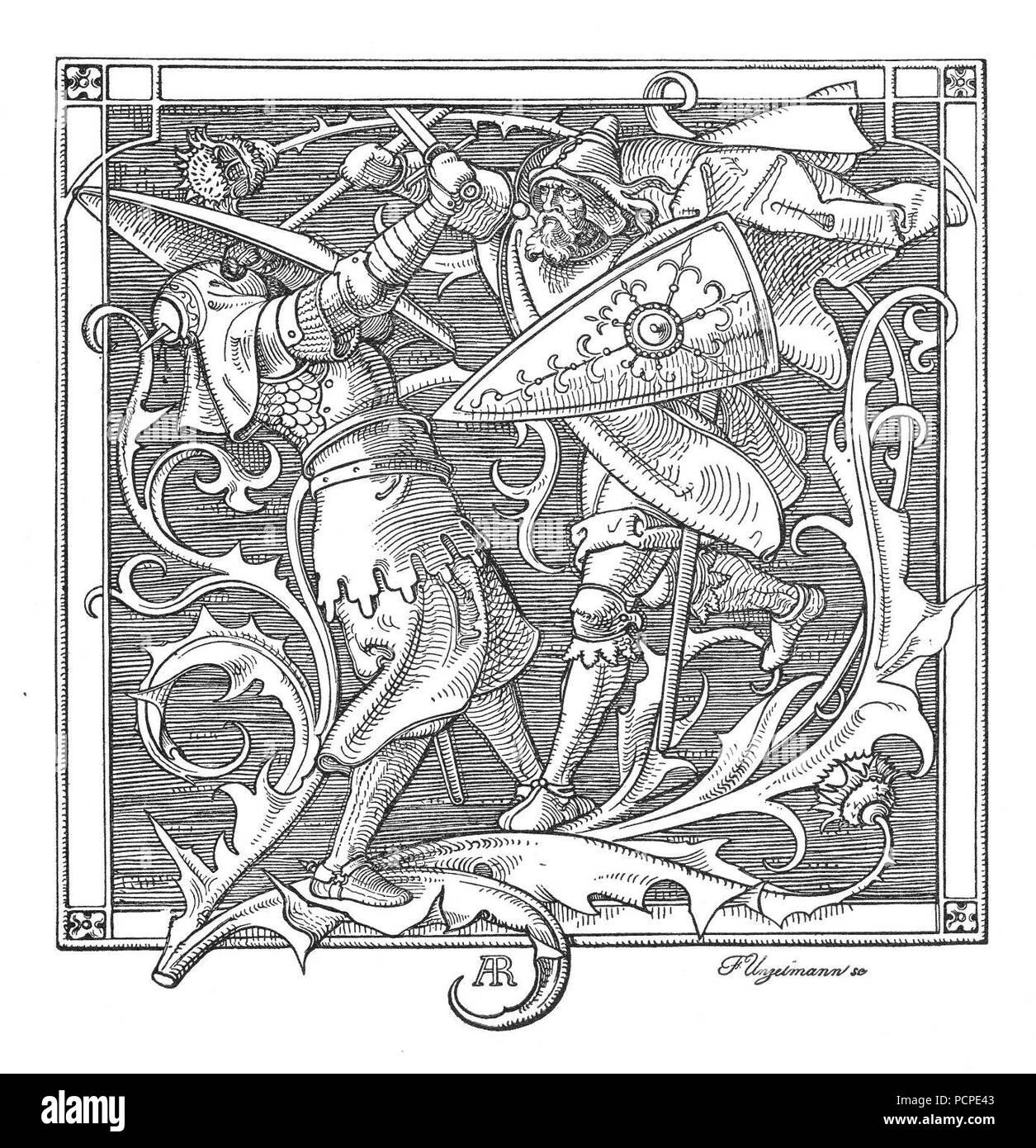 Alfred Rethel - Die Nibelungen 06 Wie Iring erschlagen ward Stock Photo ...