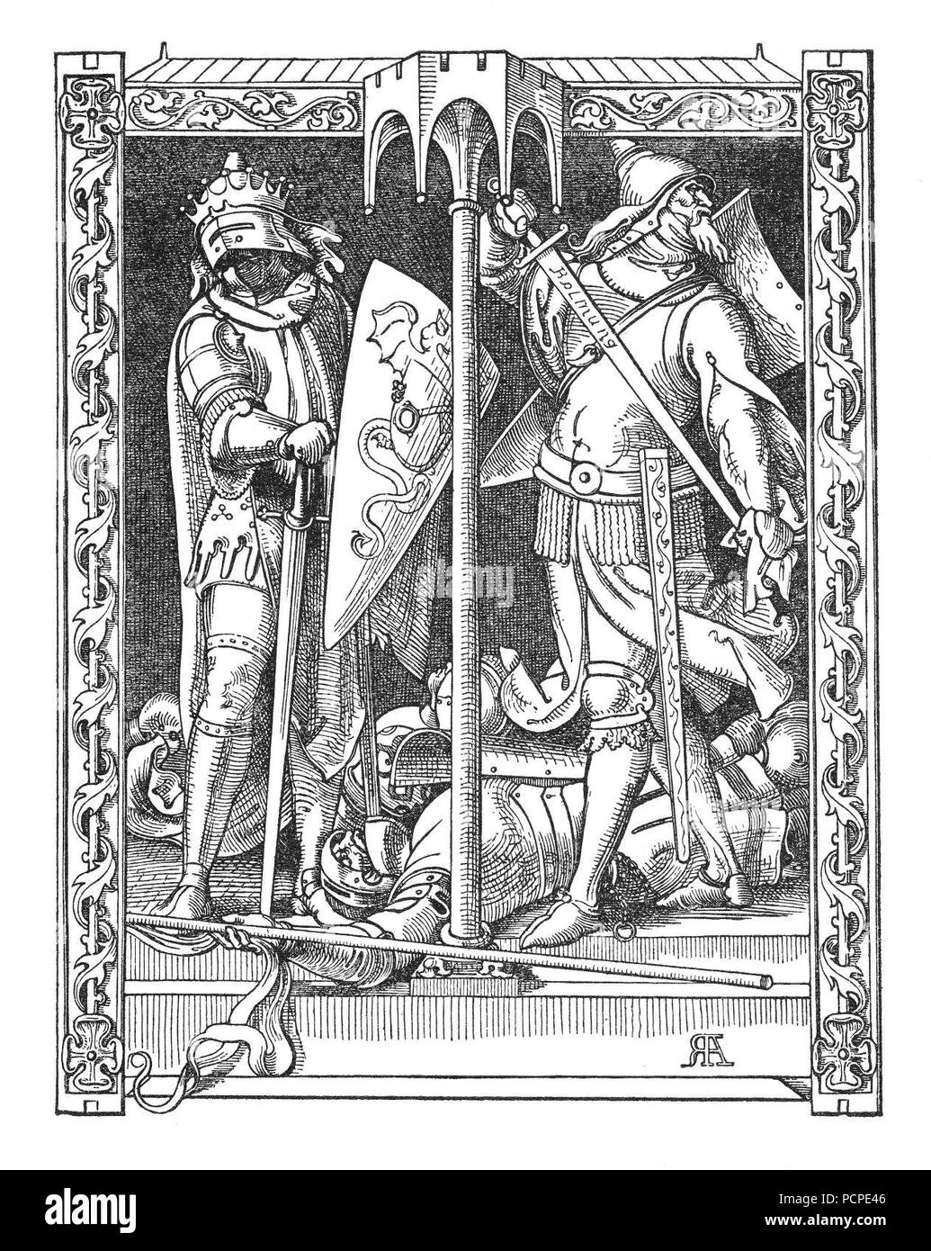 Alfred Rethel - Die Nibelungen 09 Wie Detrichts Recken erschlagen ...