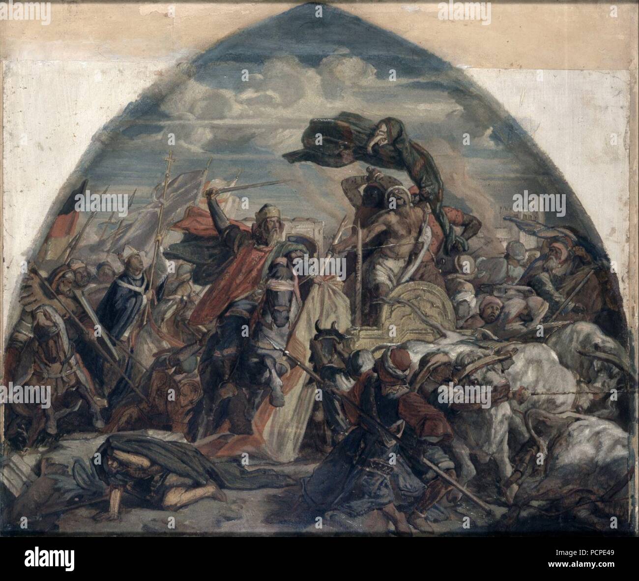 Alfred Rethel - The Battle of Cordoba Stock Photo - Alamy