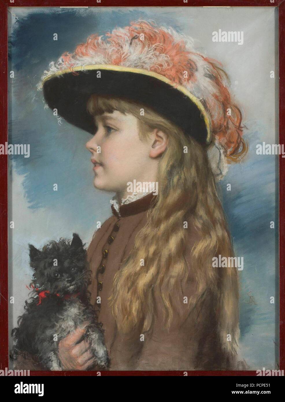 Alfred Romer - Portret córki Heleny z pieskiem Stock Photo - Alamy