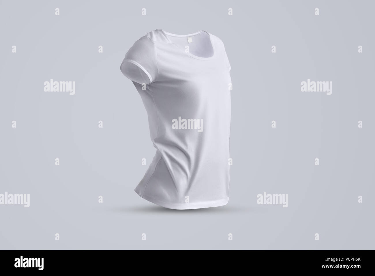Modern mockup with shape of the white female t-shirt without body ...