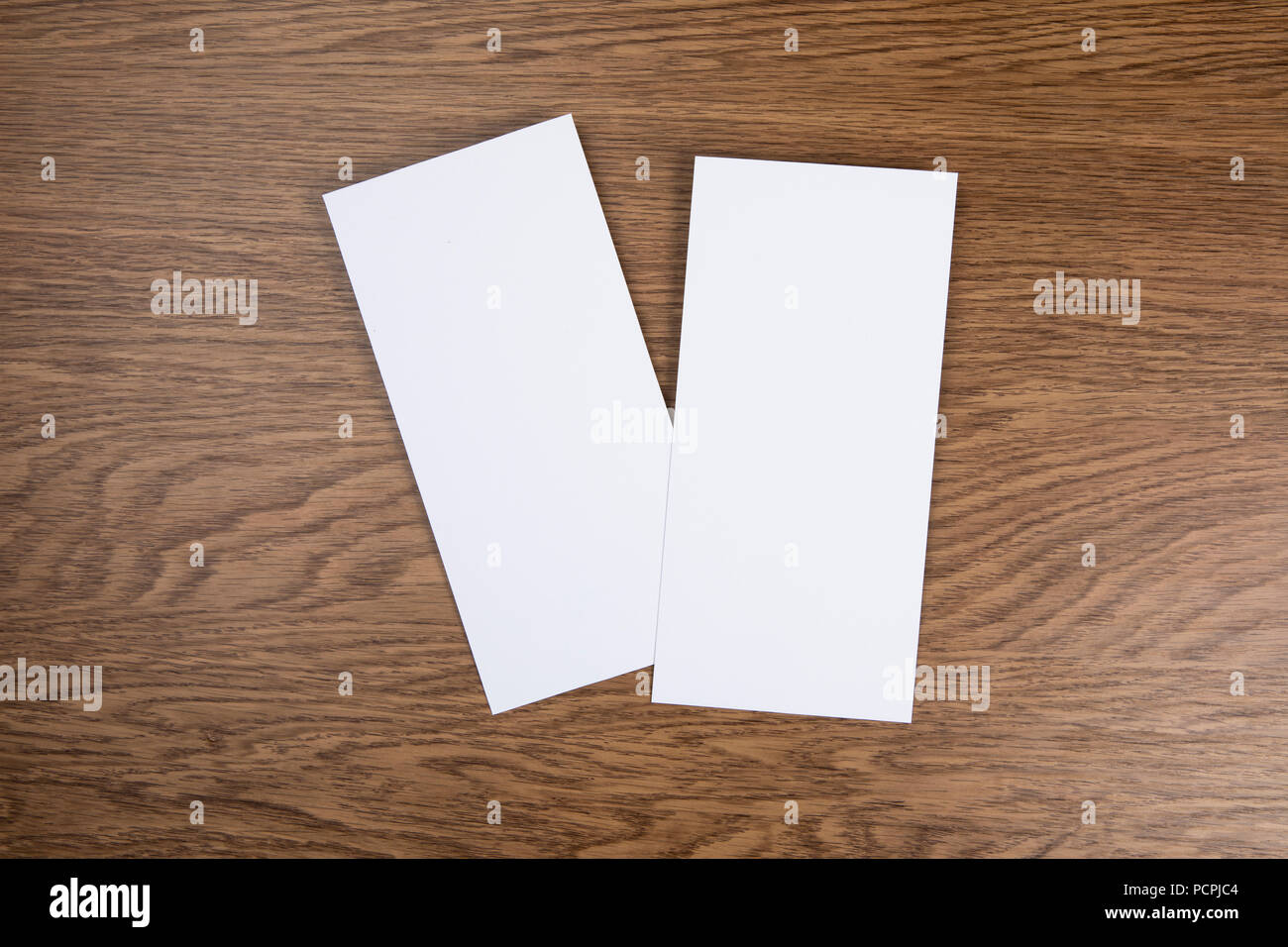 Blank flyer over wooden background to replace your design Stock Photo ...