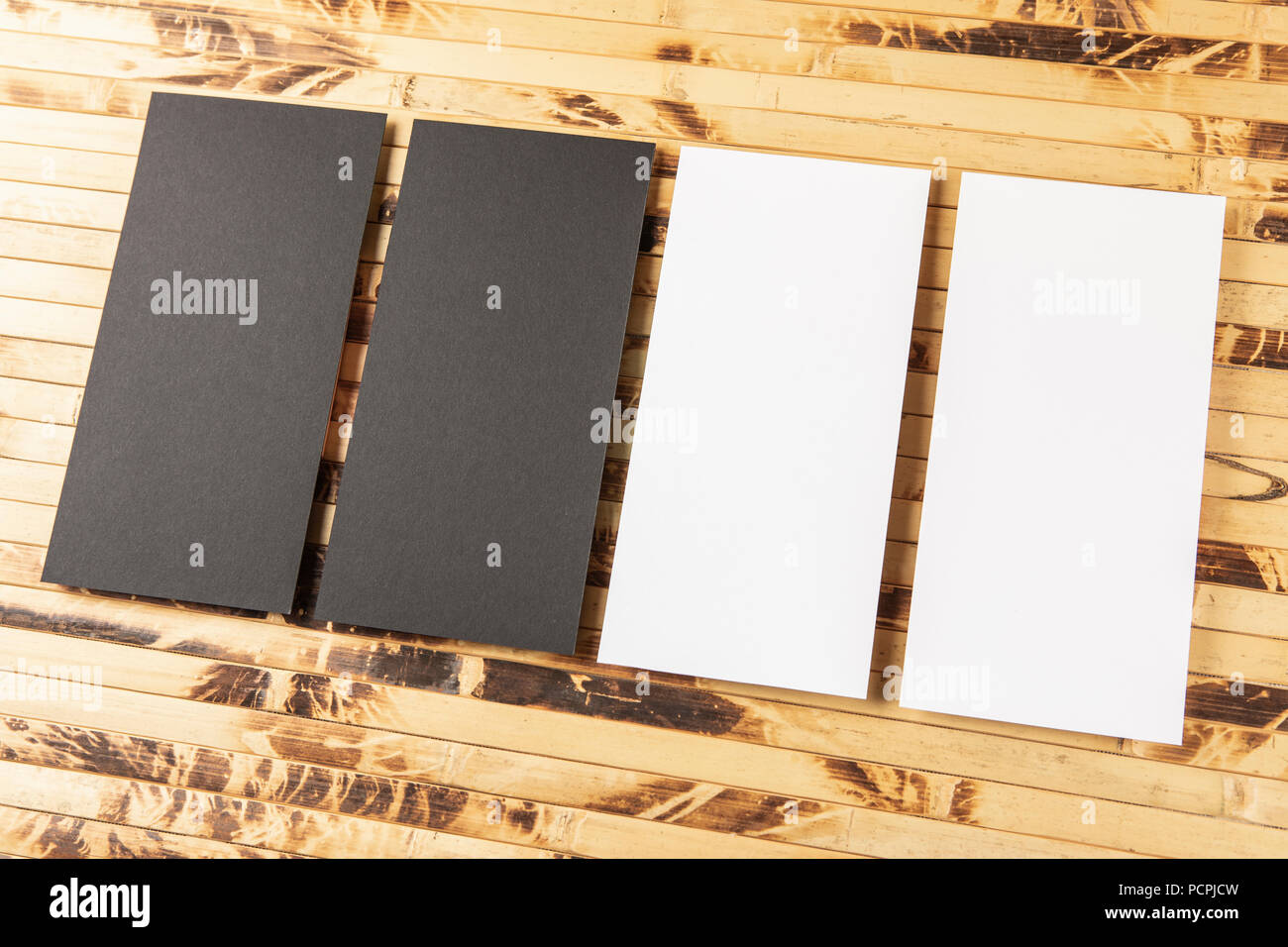 Blank flyer over bamboo background to replace your design Stock Photo ...