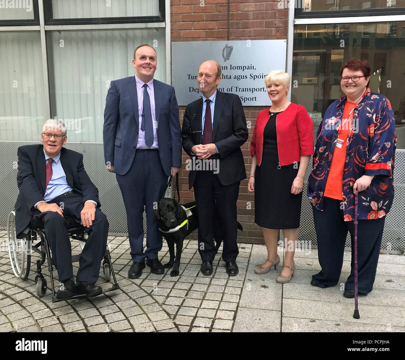 Ireland's Transport Minister Shane Ross (centre) with (left to right ...