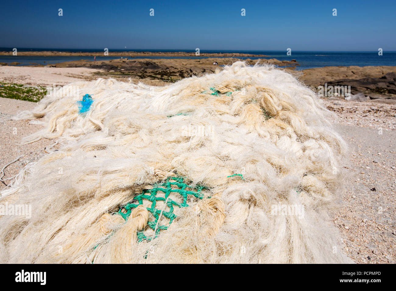 Old discarded fishing gear washed ashore in Barfleur, Normandy, France ...