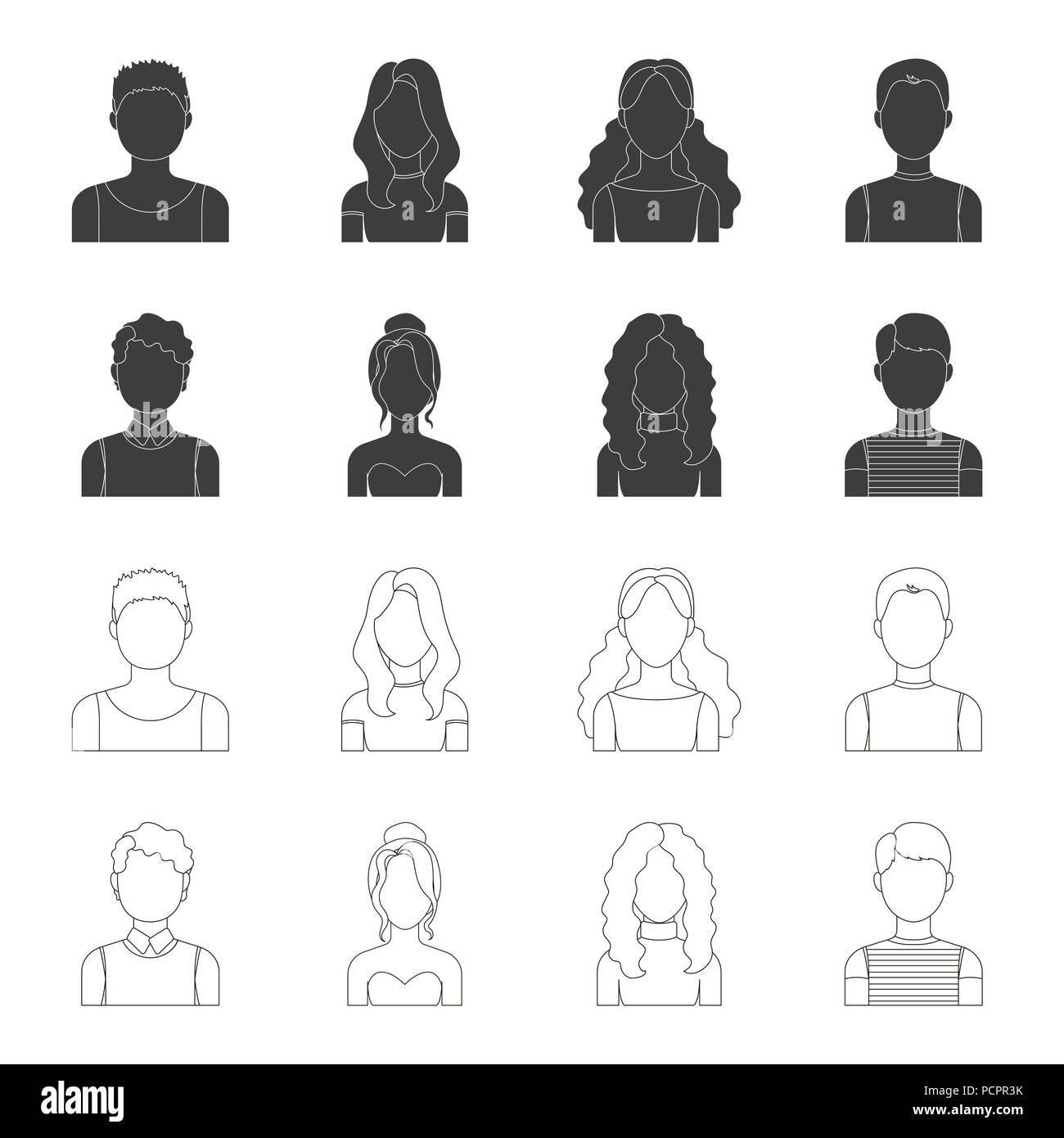 Long haired boy Stock Vector Images - Alamy