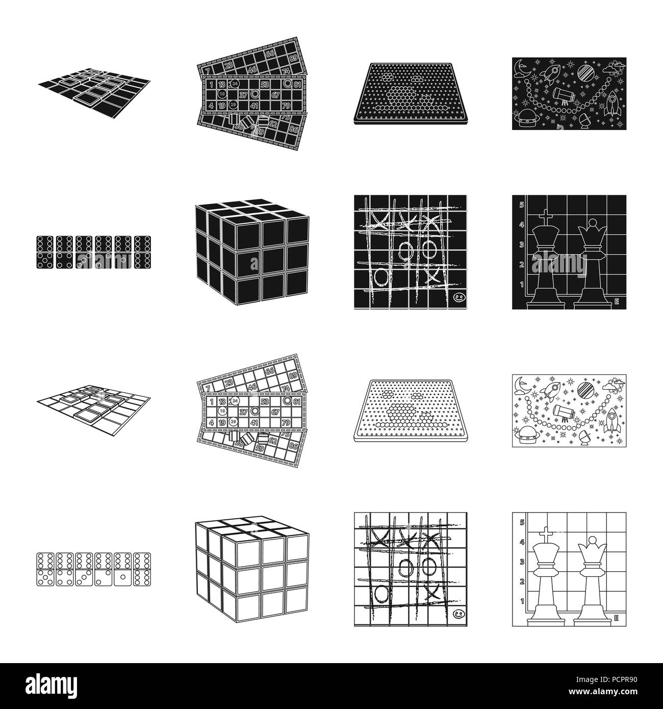 Board game black,outline icons in set collection for design. Game and ...