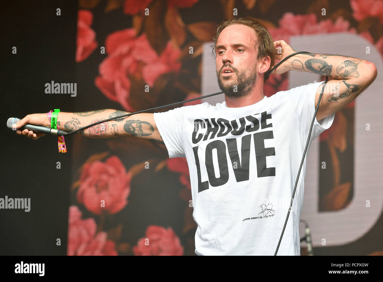 Idles lead singer Joe Talbot performs onstage at the Lulworth Estate in ...