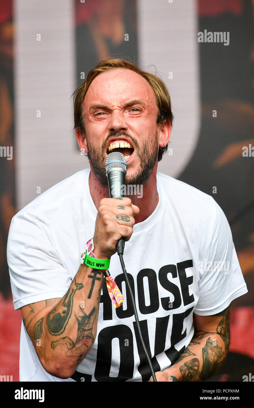 Idles lead singer Joe Talbot performs onstage at the Lulworth Estate in ...