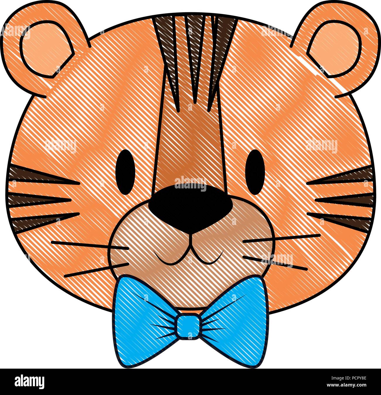 cute and adorable tiger character vector illustration design Stock ...
