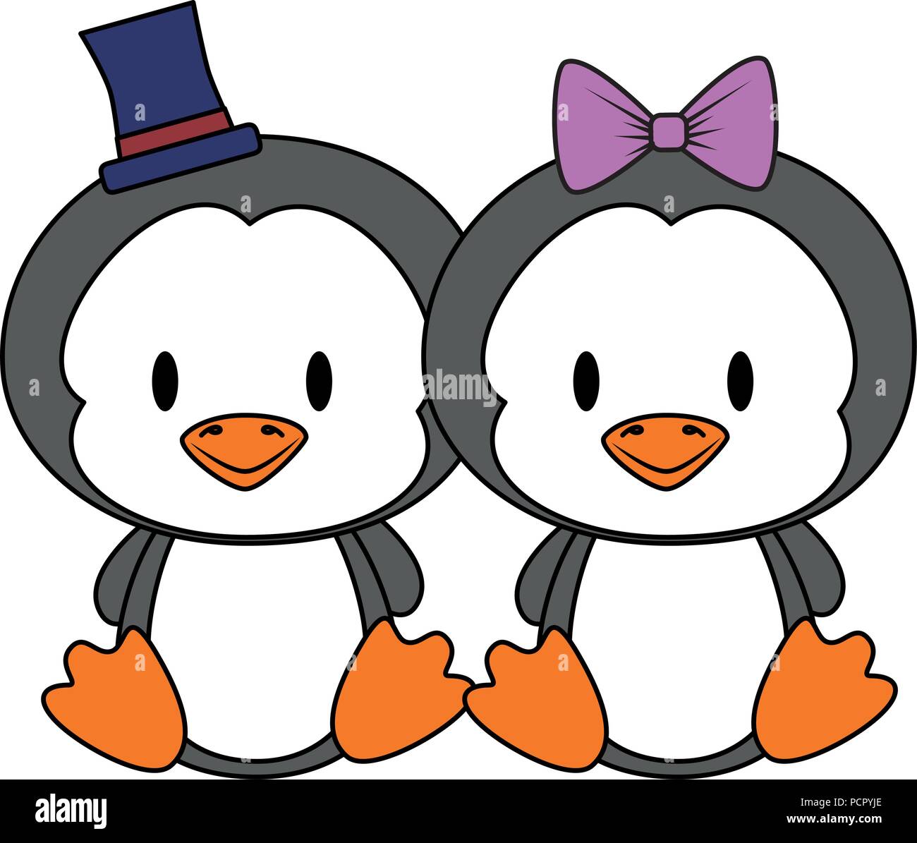 cute and adorable couple characters vector illustration design Stock ...