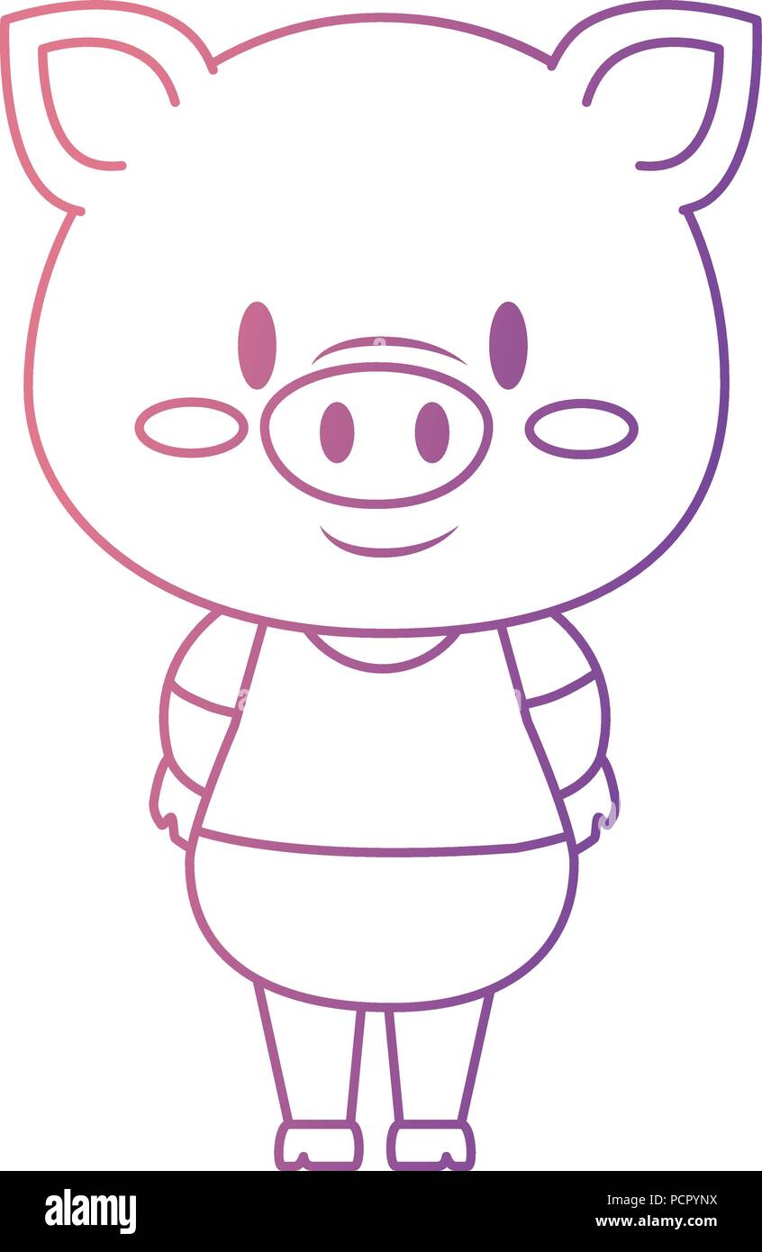 cute and adorable piggy character vector illustration design Stock ...