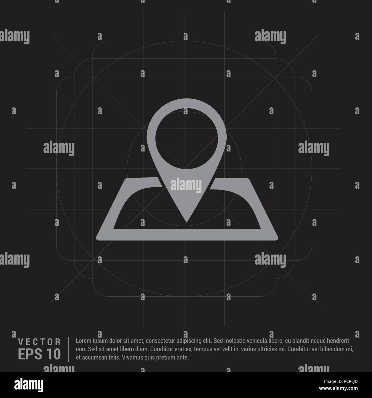 Pin on map icon - Black Creative Background - Free vector icon Stock ...