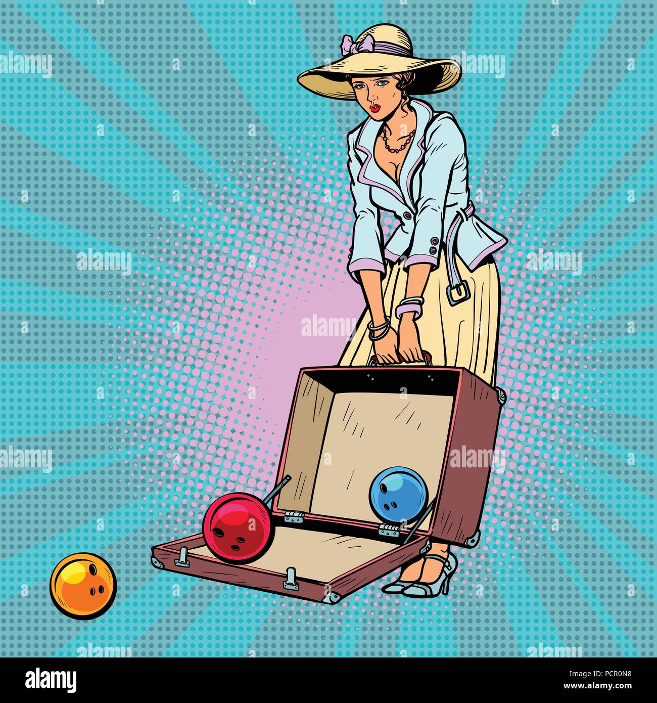 Lady luggage Stock Vector Images - Alamy