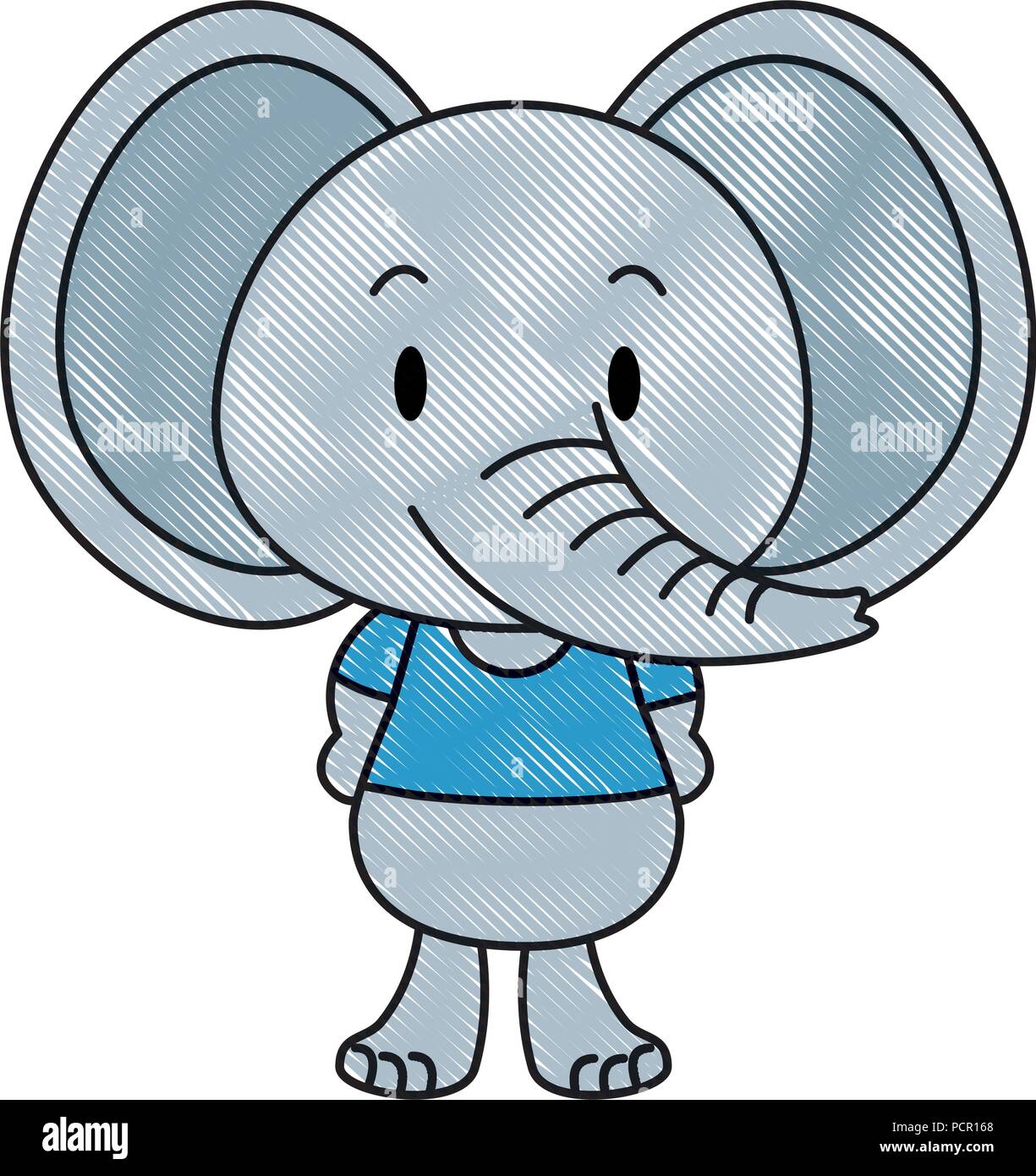 cute and adorable elephant character vector illustration design Stock ...