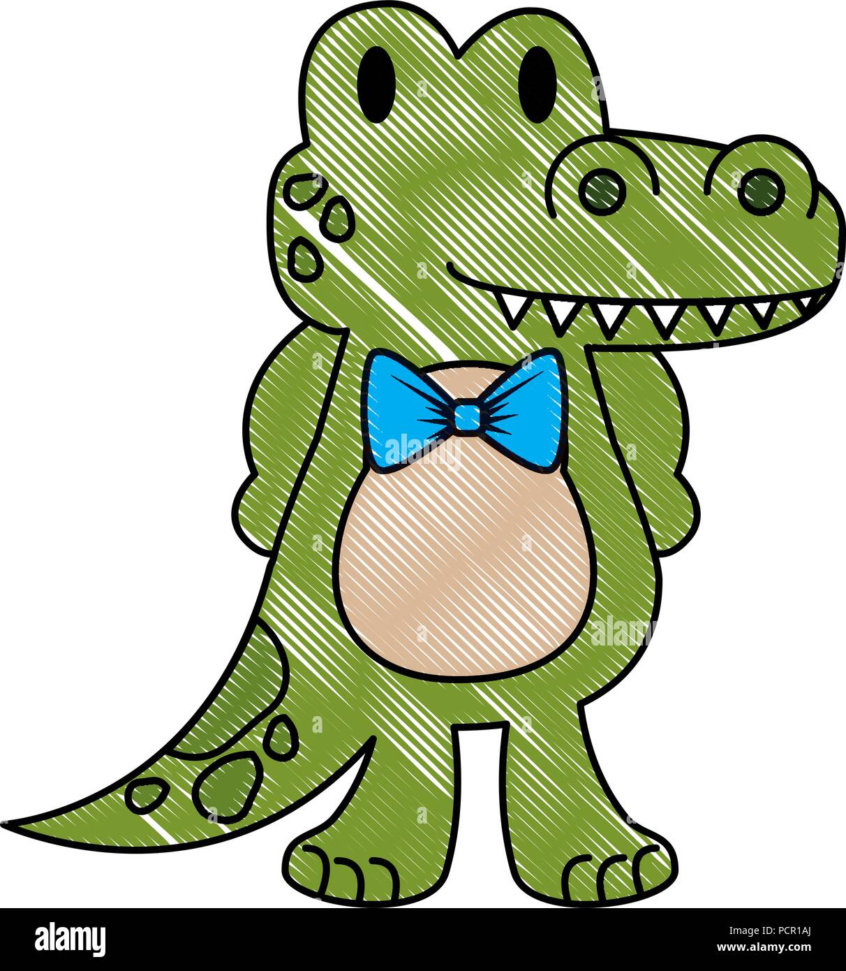 cute and adorable crocodile character vector illustration design Stock ...