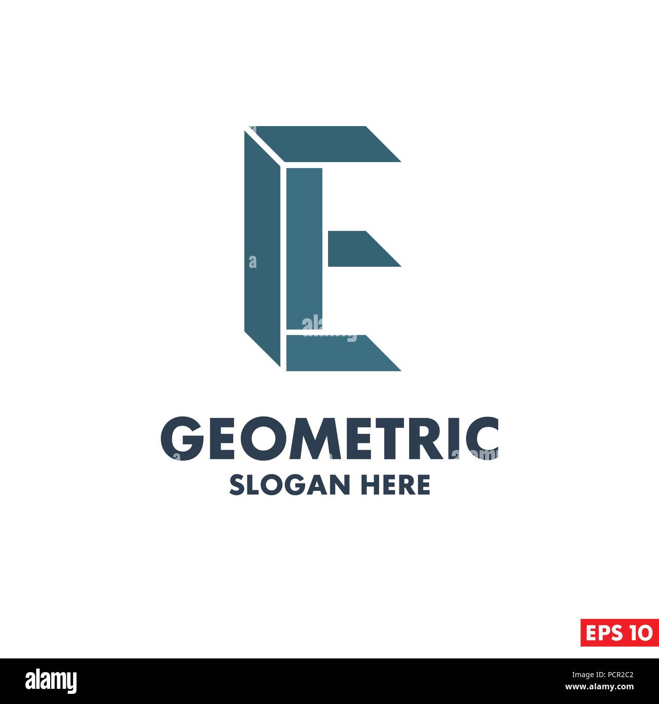 Geometric logo design with typography and light background vector Stock ...