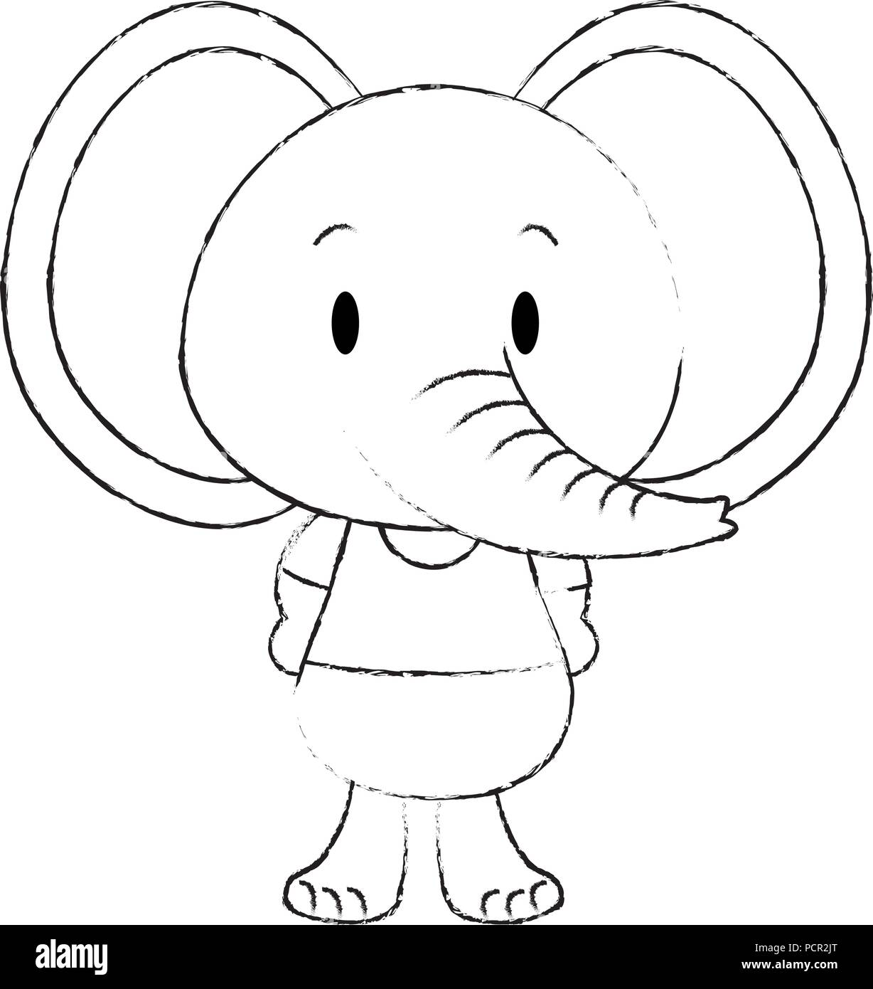 cute and adorable elephant character vector illustration design Stock ...