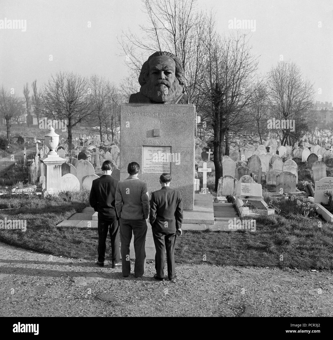 Tomb of Karl Marx, Highgate Cemetery, Hampstead, London, c1970s. Artist ...
