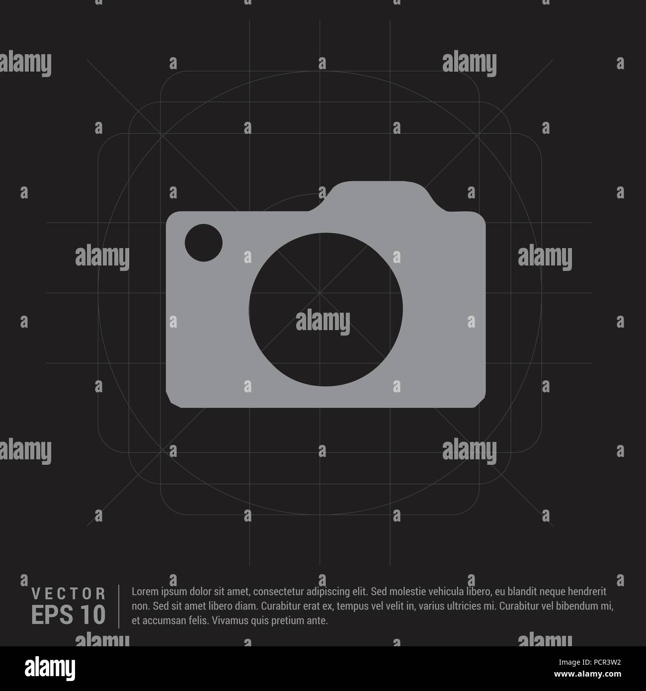 Photo camera icon - Black Creative Background - Free vector icon Stock ...