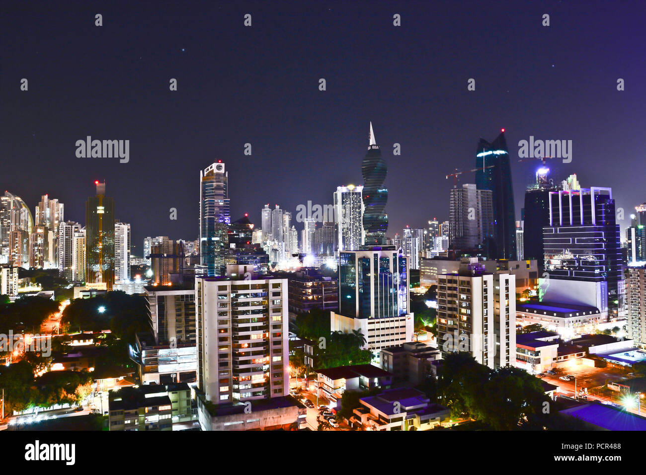 PANAMA CITY-PANAMA-DEC 20, 2014: View of the modern skyline of Panama ...