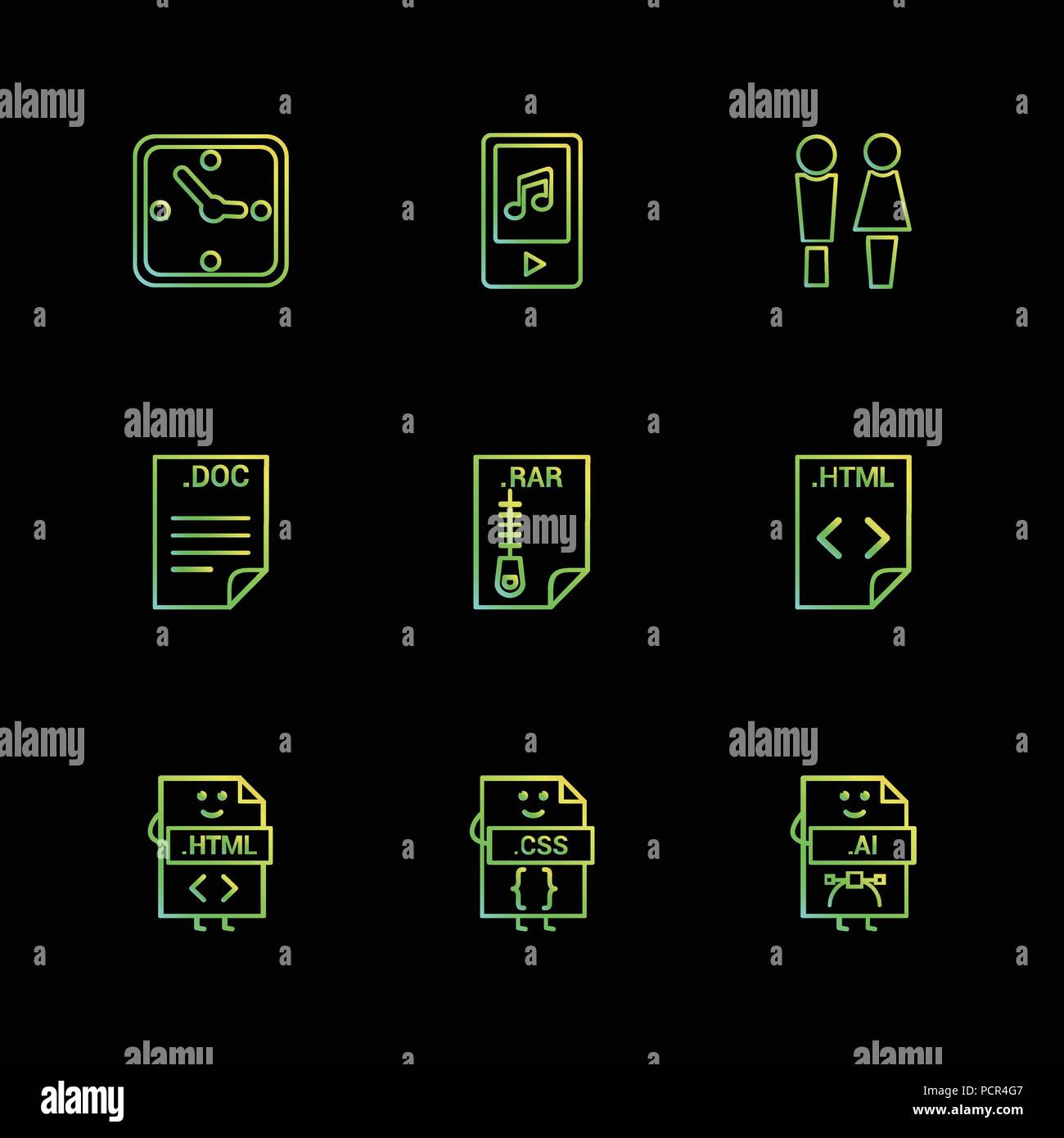 Clock , mp4 , male female , doc , rar , compressed file , html , code ...