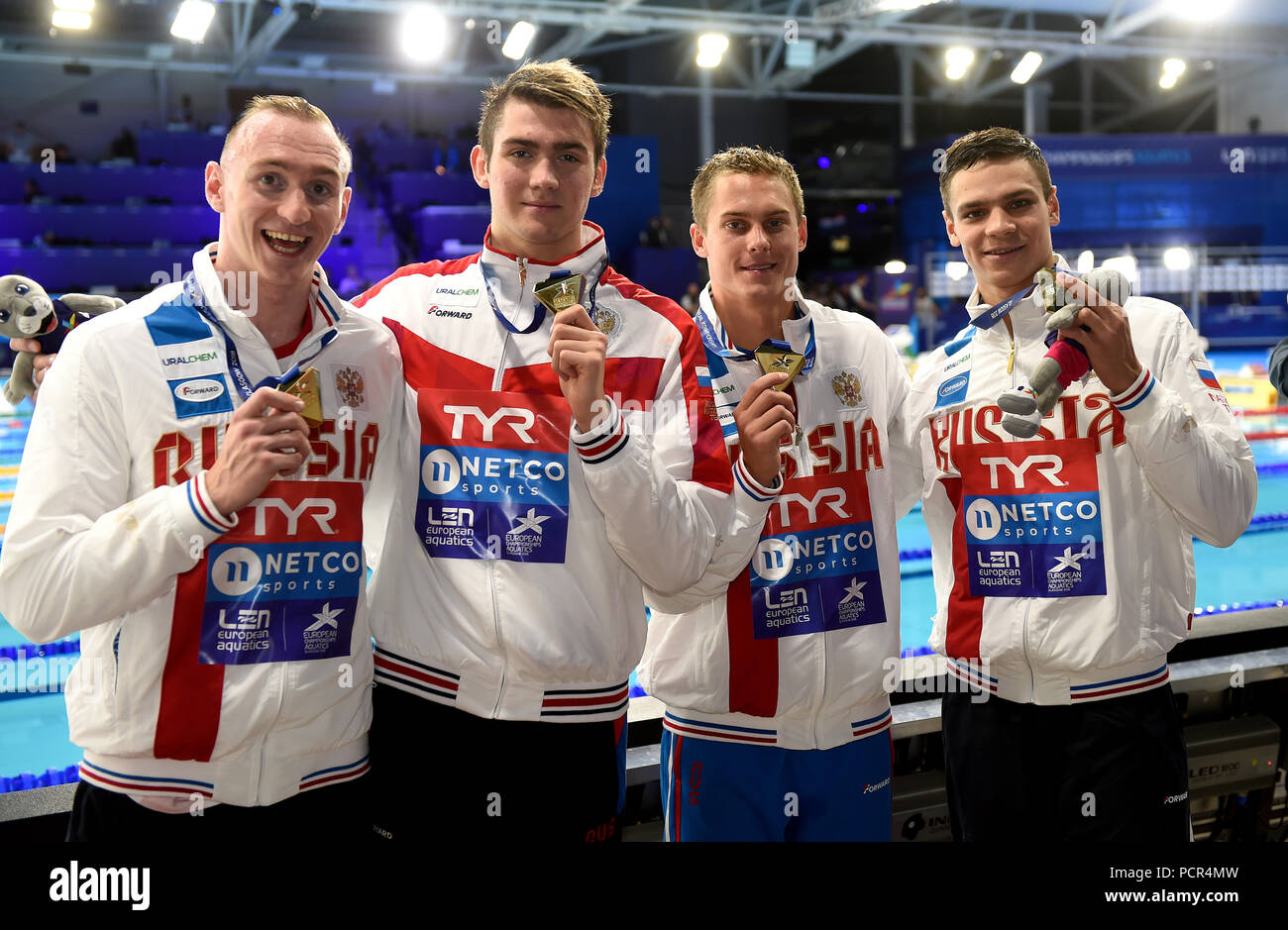 Russia's Danila Izotov (left), Kliment Kolesnikov (second left ...