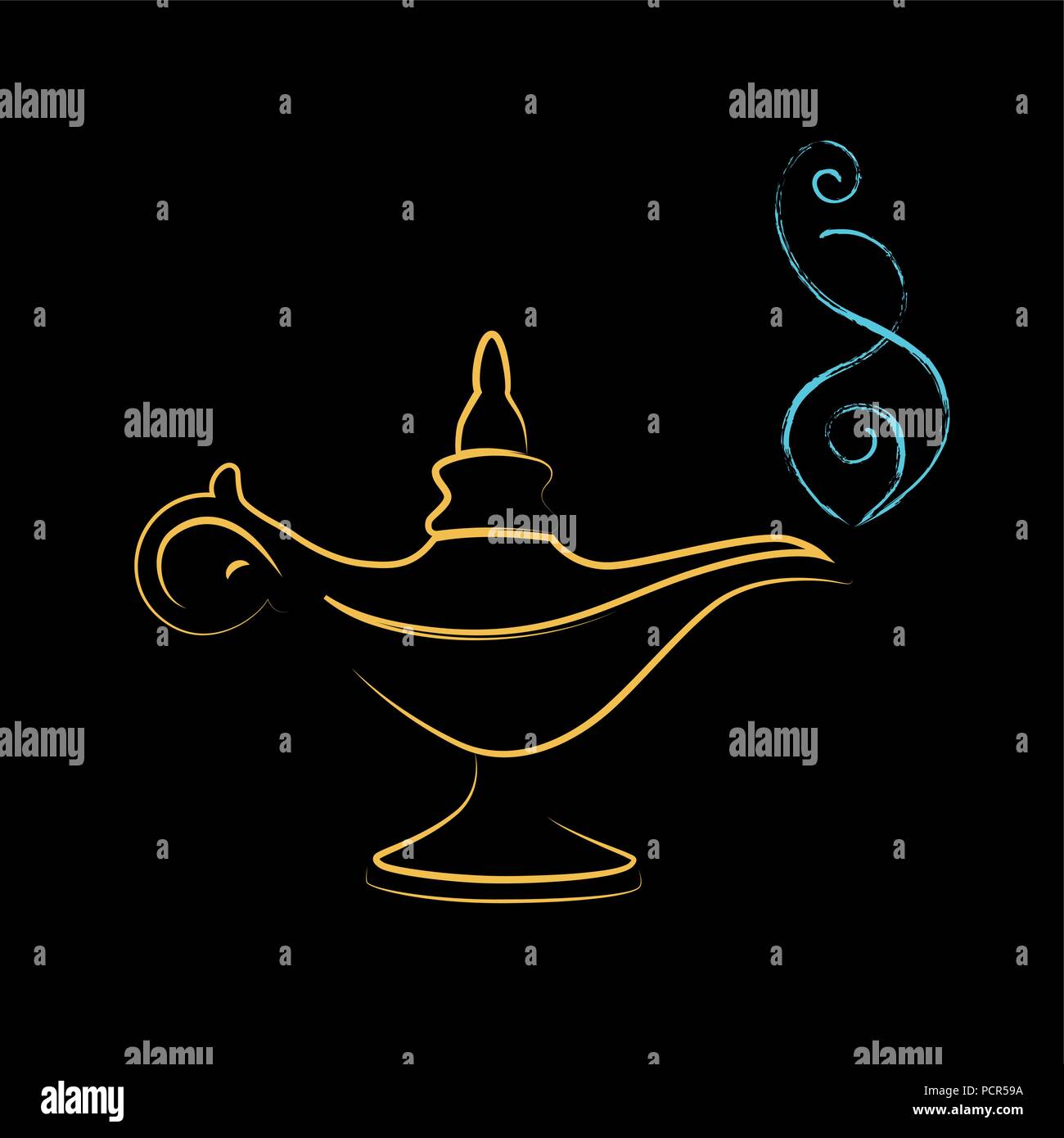 Lamp of aladdin Stock Vector Images - Alamy