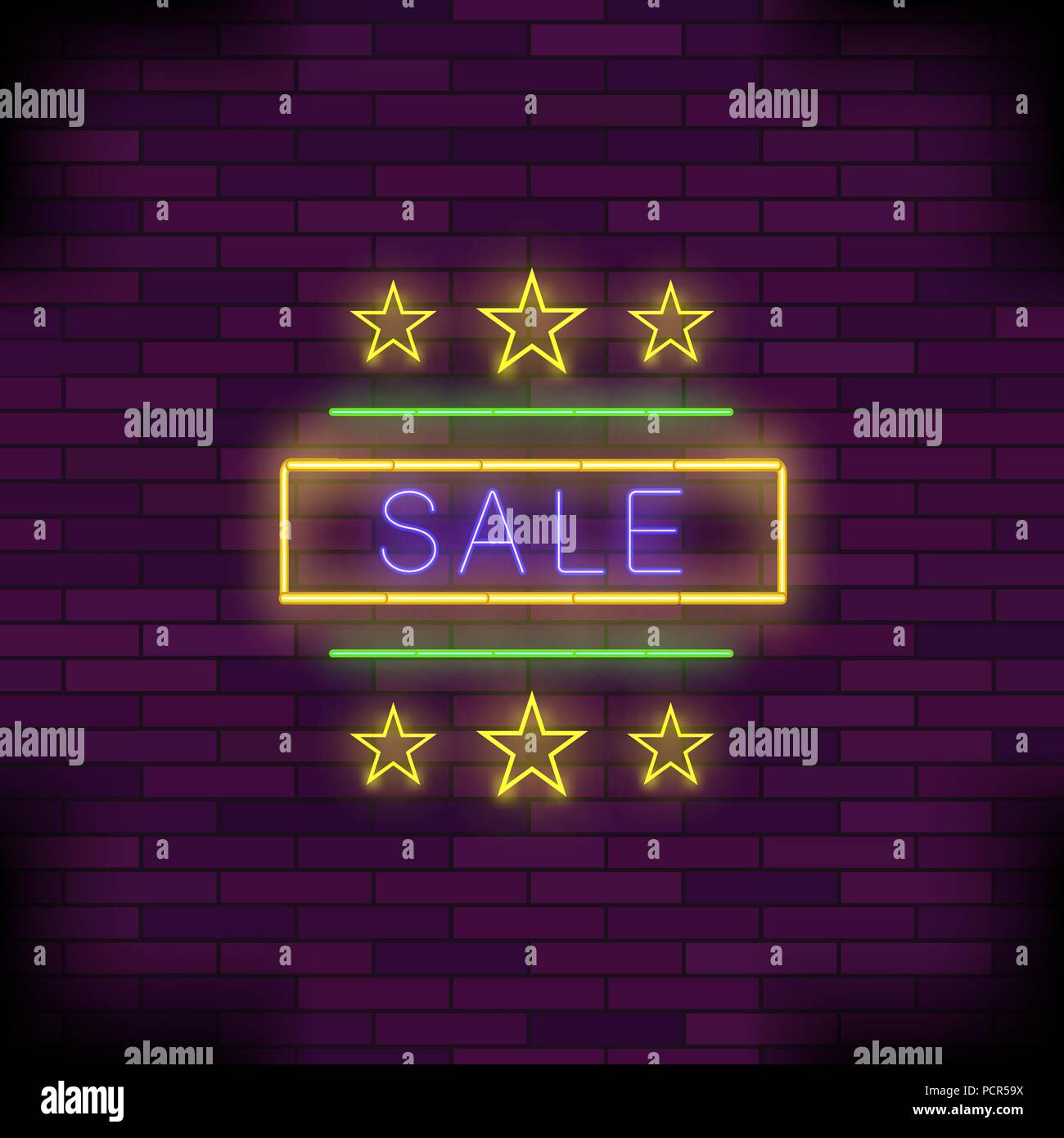 Bright neon stars glow Stock Vector Images - Alamy