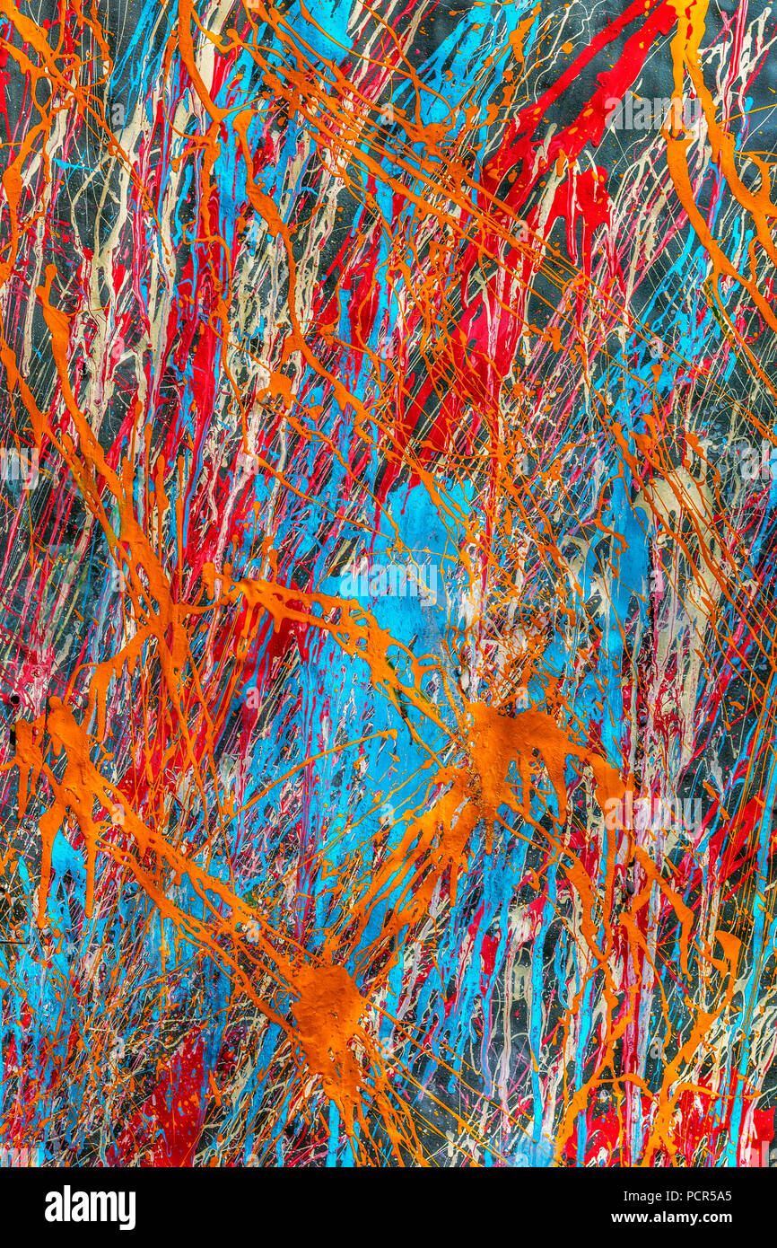Abstract multicolor texture with acrylic paints Stock Photo - Alamy