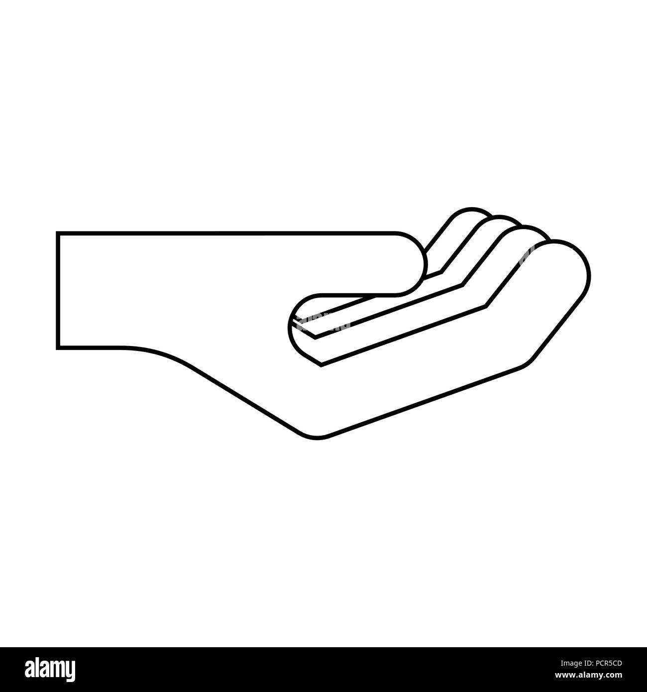 Palm up isolated. linear style Vector illustration Stock Vector Image ...