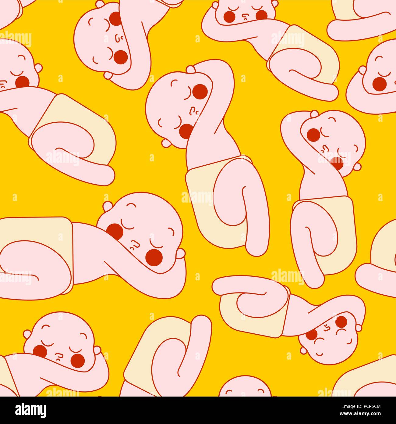 Baby pattern seamless. Newborn background. kid in diaper. Vector ...